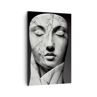 Arttor Wandbilder Dekoration Wohnzimmer Marmor Gesicht Skulptur Bilder auf Leinwand 80x120cm Leinwandbild mit Rahmen Schlafzimmer Küche Deko Wand Kunstdruck 