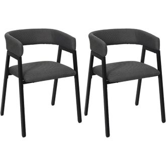 The Home Deco Factory Fauteuil Design Atome Gris - Lot De 2