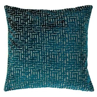 Riva Paoletti Delphi Kissen, Polyester, gefüllt, 45 x 45 cm, Blaugrün
