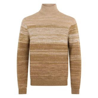 Malo Lang&auml;rmliger gestreifter Pullover - - Knitwear - Herren - Beige - 2XL
