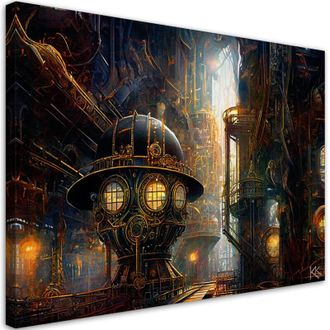 Feeby Tableau sur toile Tableau sur toile Abstraction Steampunk 100x70