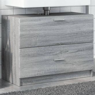 vidaXL Waschbeckenunterschrank Grau Sonoma 78x37x59 cm Holzwerkstoff Vidaxl