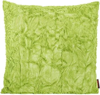Magma Heimtex Magma Kissenhülle Fluffy - 40 x 40 cm - Plüsch Kissenhülle Felloptik - sehr flauschig und kuschelig - in vielen Farben, Farbe:Magma_grün_030