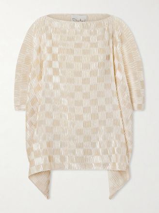 Dima Ayad Oberteil Aus Plissiertem Satin - Elfenbein