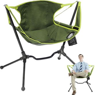 Generic Joberio Schaukelstuhl Campingstuhl für Erwachsene, 600D Oxford Faltbarer Schaukelstuhl mit Tragetasche, Faltbare Schwerlaststütze, Bequeme Rückenlehne