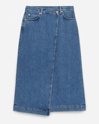 Arket Wickelrock Aus Denim -Blau