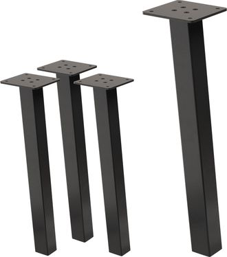 ML Design ML-Design 4er Set Tischbeine schr&auml;g 42 cm, Dunkelgrau Optik Industrial, aus pulverbeschichtetem Stahl, Profil 4x4cm, I-Form, M&ouml;belf&uuml;&szlig;e Metall 96&deg; Neig