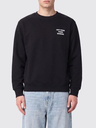 Dr&ocirc;le de Monsieur Dr&ocirc;le de Monsieur Sweat-shirt &agrave; col rond en coton avec slogan imprim&eacute; contrastant