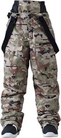 Generic Pantalon de ski pour homme et femme - Coupe-vent - Chaud - Camouflage, kaki, 3XL