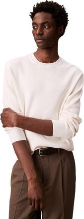 Calvin Klein strukturierter Baumwollpullover - Weiß