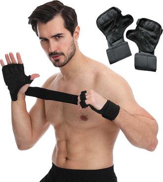 Generico Fitnesshandschuhe f&uuml;r Herren, leicht, rutschfest, mit bequemer und verstellbarer Silikonpolsterung, Griff