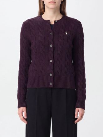 Polo Ralph Lauren Cardigan &agrave; col rond en laine tricot&eacute;e avec logo Poney brod&eacute;