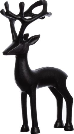 Brandsseller Dekofigur Rentier Weihnachtsdeko Deko Hirsch Aluminium Schwarz 26,5 cm hoch