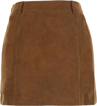 Dunst Suede-Effect Tech Mini Skirt - Brown