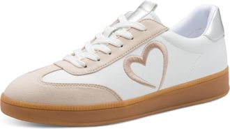 Marco Tozzi Marco Tozzi Damen Sneaker weiches Feel Me Wechselfu&szlig;bett weiches Innenfutter Modisch, wei&szlig; (White/Dune), 39 EU