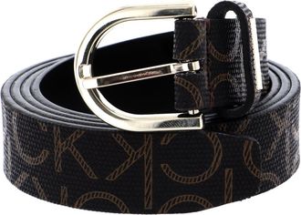 Calvin Klein Damen Gürtel Ck Must Round Belt 2.5 cm Mono Kunstledergürtel, Braun (Brown Mono), 85 cm