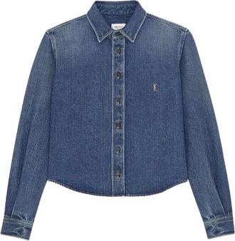 Saint Laurent Cassandre Shirt In Denim