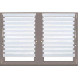 Relaxdays Relaxdays - 2x Doppelrollo Klemmfix im Set, Seitenzugrollo ohne Bohren, Duo-Rollo zum Klemmen, Klemmrollo, 80 x 150 cm, weiß