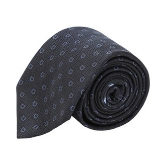Ferragamo Gancini Jacquard Seidenkrawatte - - Accessories - Herren - Blau - ONE SIZE