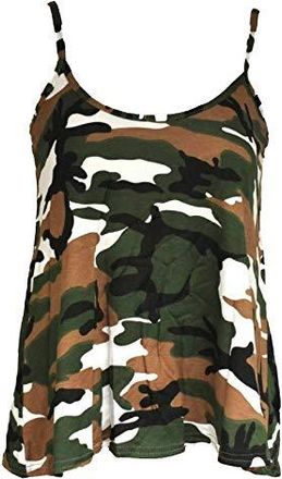 WearAll Débardeur sans manches à bretelles pour femme - Grande taille - 44-50, armée, 48/50/Grande taille