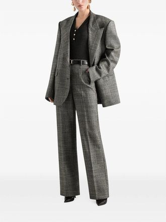 Dolce & Gabbana Wide Leg Virgin Wool Trousers - Gray