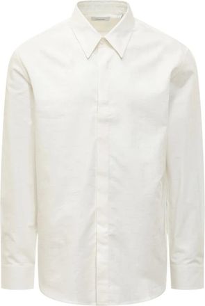 Ferragamo Homme, Chemises, Blanc, Taille: M Chemise en coton monogramm&eacute;e