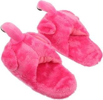 BESPORTBLE Pantoufles en forme de flamant rose pour femme - Chaussons dint&eacute;rieur moelleux pour chambre &agrave; coucher - Respirants et antid&eacute;rapants