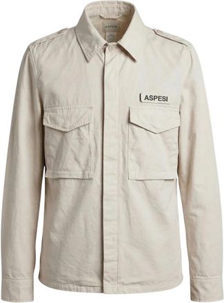 Aspesi Homme, Chemises, Beige, Taille: M Camicia Militare Cotone Tinto Capo
