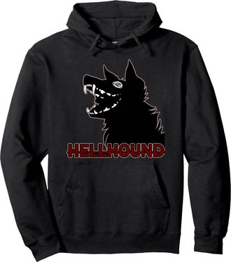None Hell Hound Wild Dog Laughing Jaws Edgy Dark Pullover Hoodie