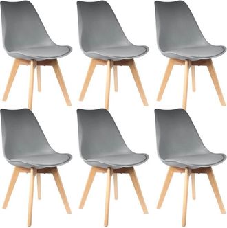 Altobuy Altobuy - medaline - Lot de 6 Chaises Scandinaves Grises