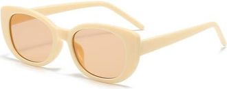 Generic Lunettes De Soleil Vacances Femmes Petit Cadre Ext&eacute;rieur Hommes UV400(Beige)