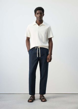Mango Polo textur&eacute; regular-fit blanc - Homme - XXL - MANGO MAN