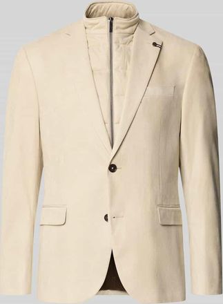 Bugatti Regular Fit Sakko aus elastischem Material-Mix mit Label-Detail