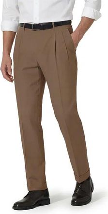Hiltl Herren Bundfaltenhose braun Baumwoll-Stretch