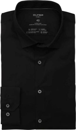 Olymp Langarm Business Hemd - - Shirts - Herren - Schwarzk - XS