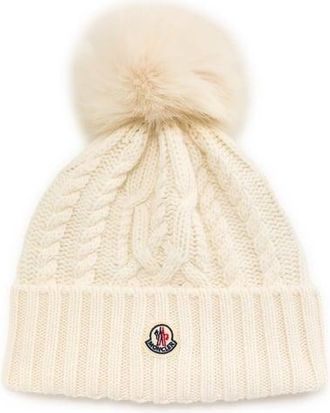 Moncler Mütze aus Wolle und Kaschmir in Weiß