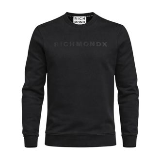 John Richmond Homme, Sweatshirts et sweats &agrave; capuche, Noir, Taille: L Felpa SweaT-shirt