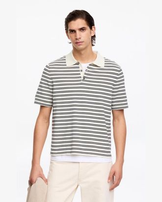 Arket Feinstrick-Poloshirt -Wei&szlig;