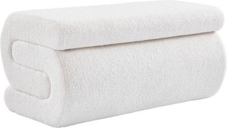 Sweeek Sweeek - Banc design revêtement bouclette crème 1-2 places l 92 x p 50 x h 45cm - Sasha