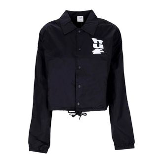 HUF Schwarze Crop Coach Jacke Wasserabweisend - - Jackets - Damen - Schwarzk - M