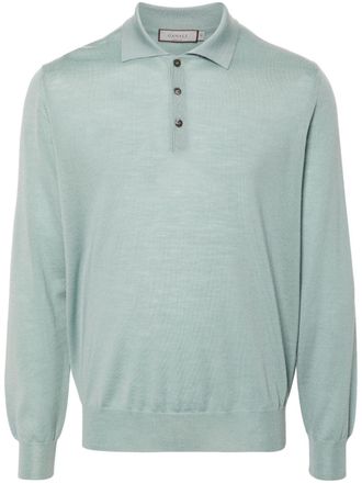Canali polo en laine m&eacute;rinos - Vert