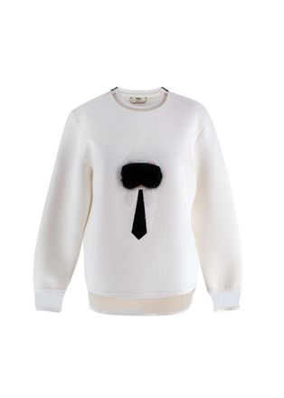 Fendi Cream Karl Loves Fendi Sweatshirt Size XS