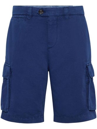 Brunello Cucinelli short cargo &agrave; taille mi-haute - Bleu