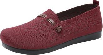 Generic Chaussures plates pour femme - En maille - Pieds larges - Respirantes - Confortables - Pieds nus - D&eacute;contract&eacute;es - Coussin orthop&eacute;dique - Chaussures d