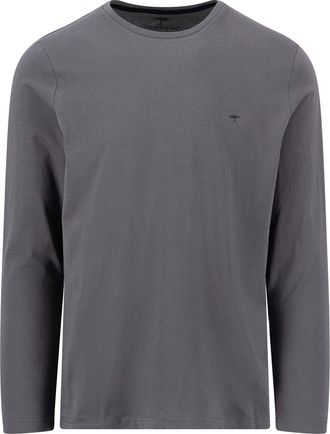 Fynch-Hatton Longsleeve aus Baumwolle mit Logo-Detail Asphalt/XXL