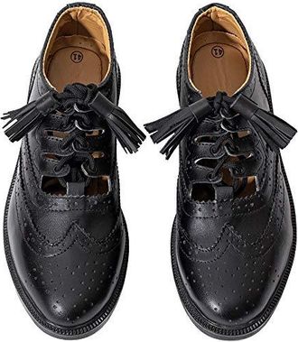 Hamilton Kilts Ghillie Brogues Leather Scottish Kilt Shoes, Noir (UK 10 / EU 44)