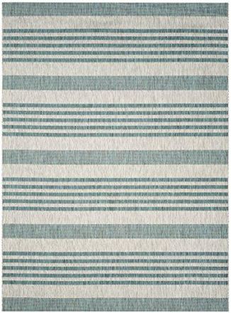 Safavieh Zeitgenössische Teppich für Wohnzimmer, Esszimmer, Schlafzimmer - Courtyard Collection, Kurzer Flor, Grau und Blau, 244 X 335 cm