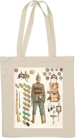 Generic WWI footman equipment art Sac fourre-tout en coton naturel Blanc