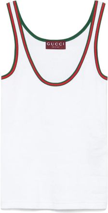 Gucci Web-Stripe Ribbed Tank Top