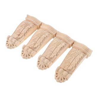 Cabilock 4 St&uuml;ck Geschnitzte Holzapplikationen Massivholz R&ouml;mische S&auml;ulen M&ouml;bel Und Wanddekoration Europ&auml;ischer Stil K&uuml;nstlerische Eckverzierungen F&uuml;r Schr&auml;nke